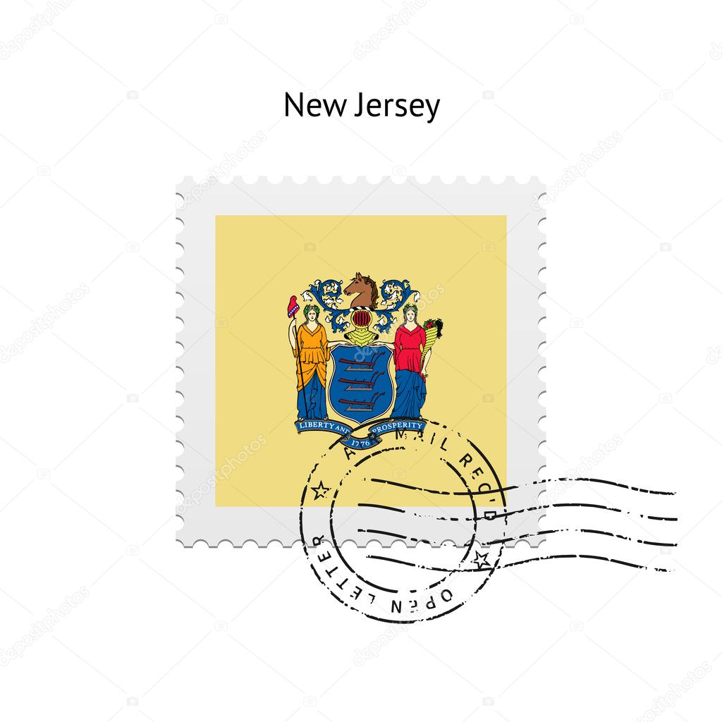 State of New Jersey flag postage stamp. Stock Vector Image by ©tkacchuk ...