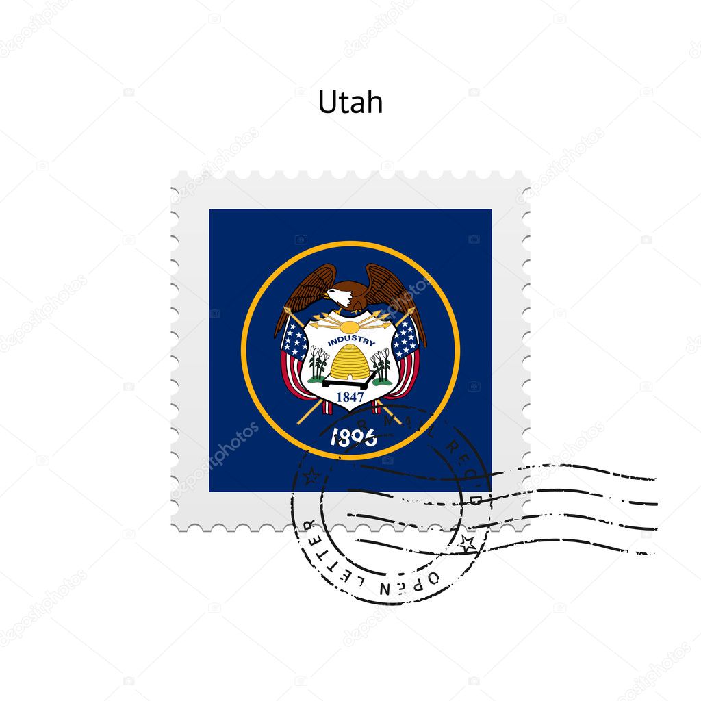 State of Utah flag postage stamp. Stock Vector by ©tkacchuk 43321953