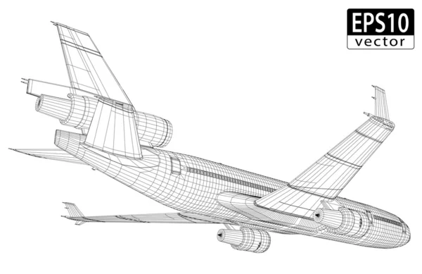 Plane Wireframe — Stock Vector © Feri123 #33297565