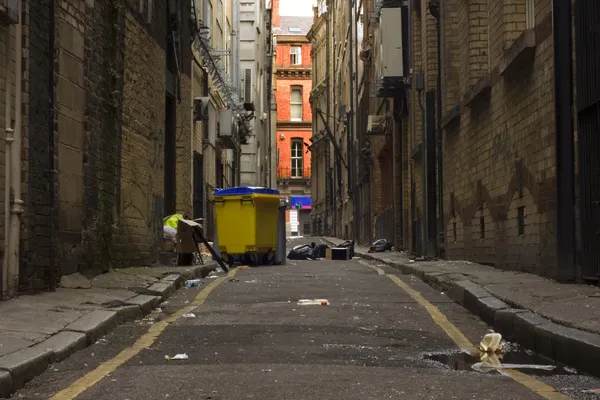 Looking down a long dark back alley Stock Photo by ©illu 21109765