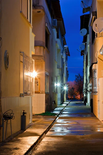 Looking down a long dark back alley Stock Photo by ©illu 21109765