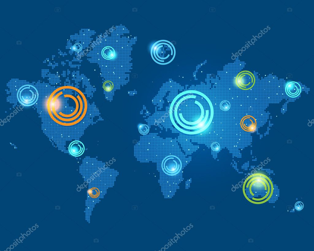 World map on points Stock Vector by ©bymandesigns 20798763