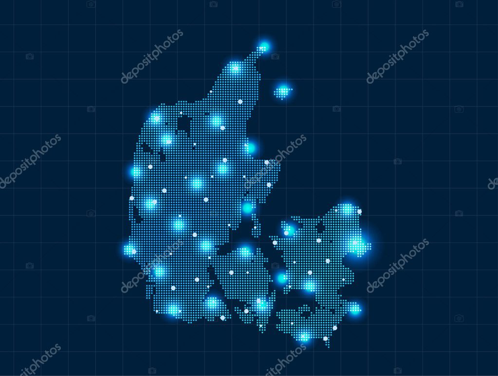 Pixel Dinamarca mapa Vector de stock #26776857 de ©bymandesigns