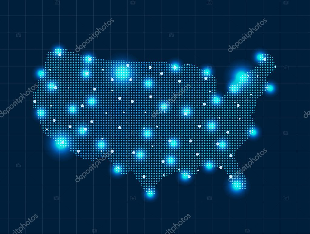 Pixel USA map Stock Vector Image by ©bymandesigns #26777617