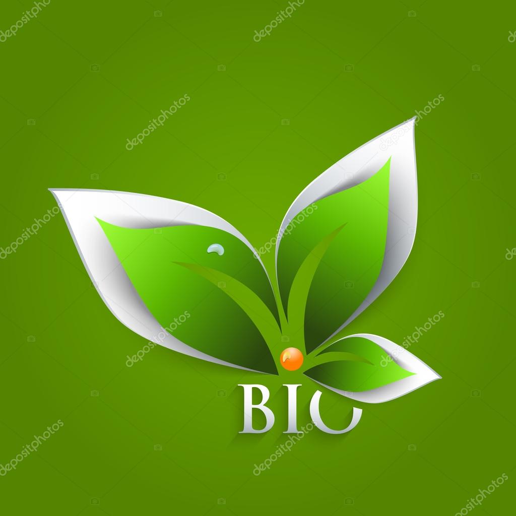 Bio green leaves abstract background Stock Vector by ©bymandesigns 32516395