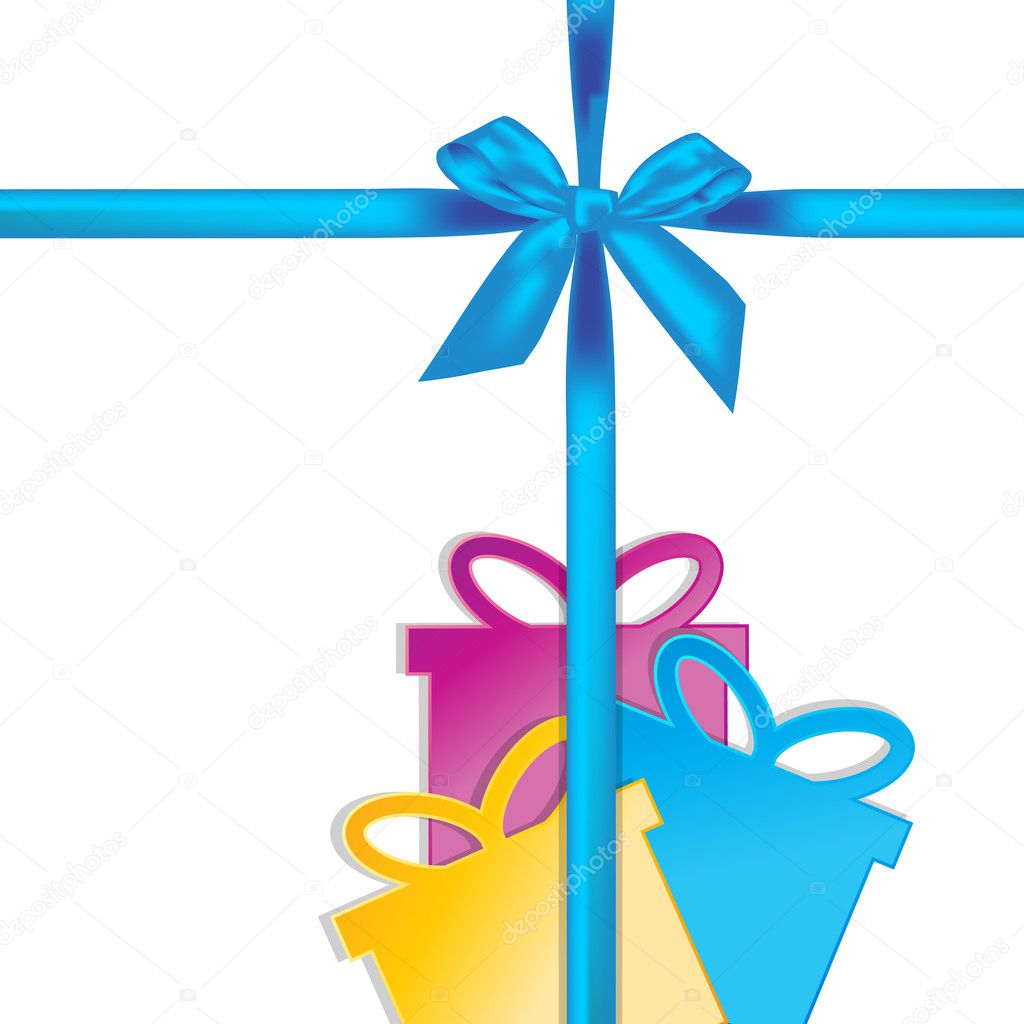 Gift bow with gift box shape isolated Stock Vector Image by ...