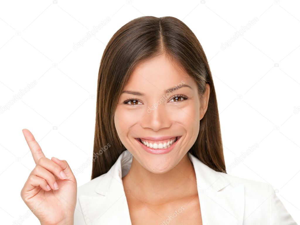 Pointing up woman — Stock Photo © Maridav #22309949