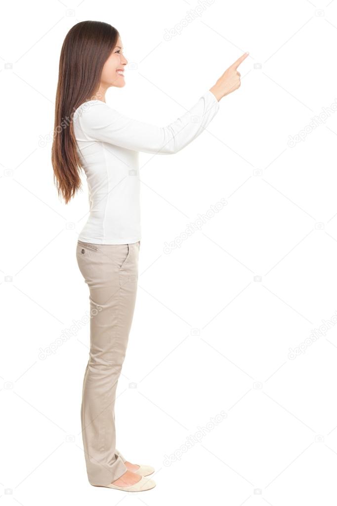 Mujer apuntando al espacio de copia: fotografía de stock © Maridav ...