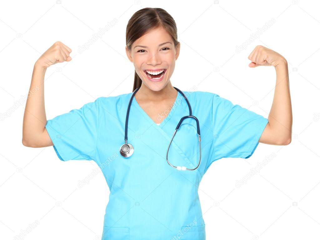 Nurse muscle power strength Stock Photo by ©Maridav 22310943