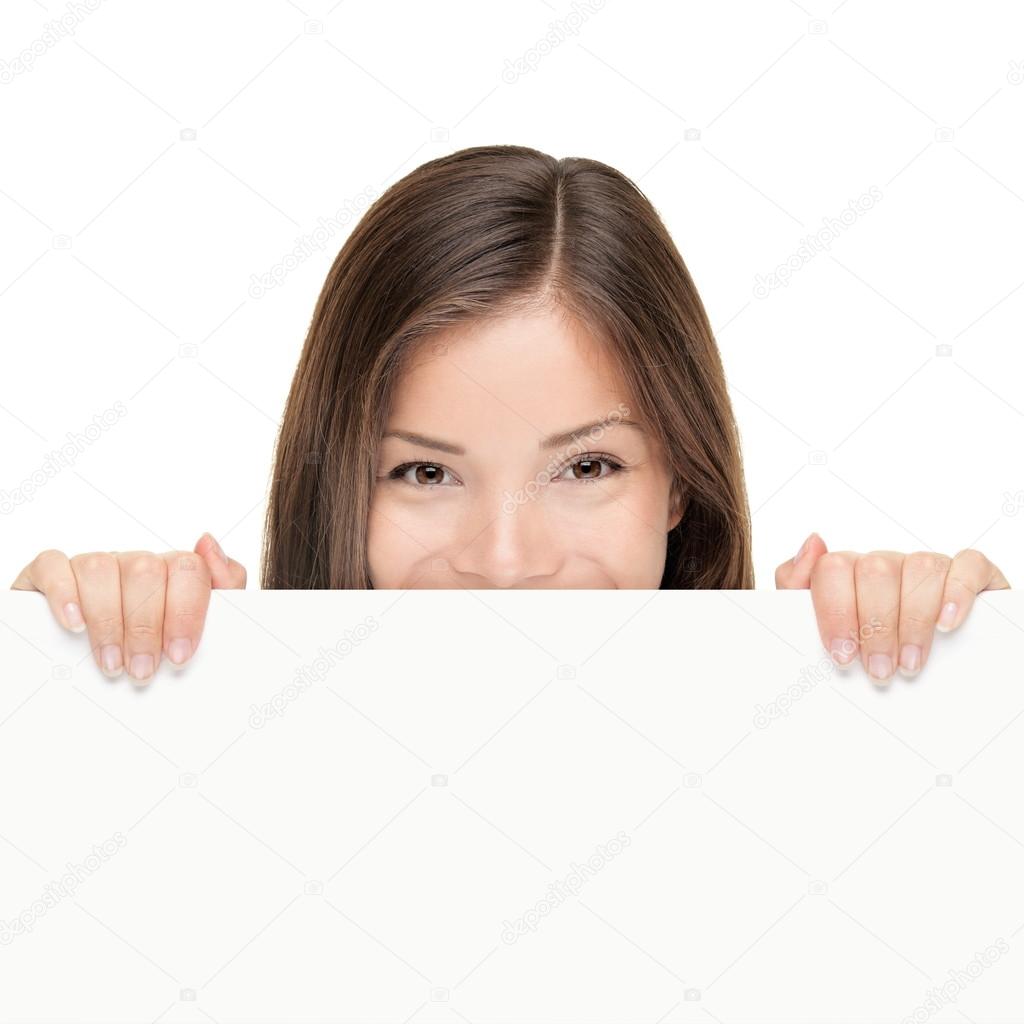 Billboard woman looking over sign Stock Photo by ©Maridav 22312741