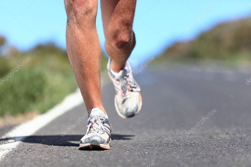 Running shoes - runner legs closeup — Stock Photo © Maridav #22923398