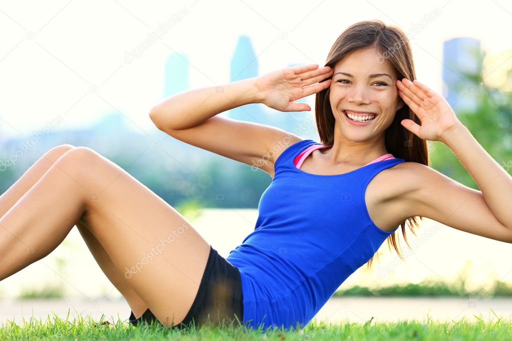 Exercise woman - sit ups workout — Stock Photo © Maridav #22924458