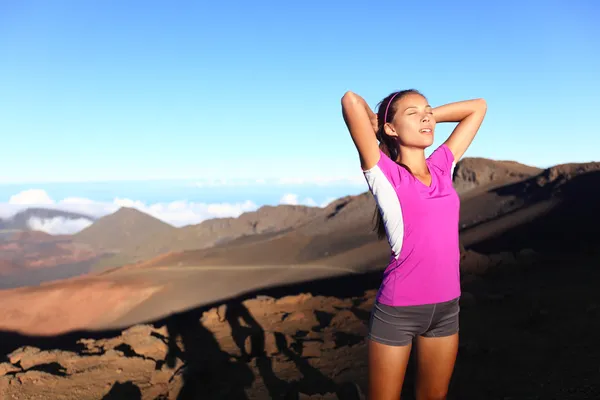 Runner Athlete woman relaxing after running - Stock Image - Everypixel