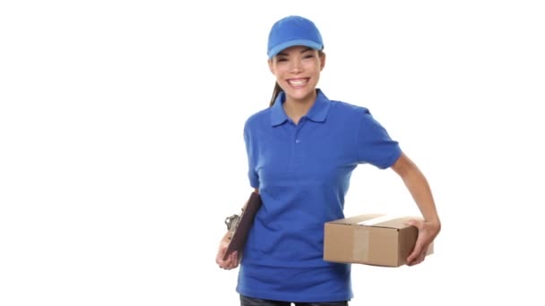 Woman package delivery courier person Stock Video Footage by ©Maridav ...