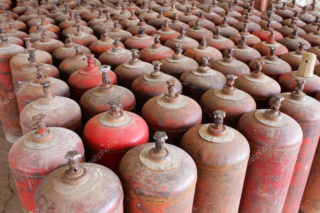 Old gas cylinders — Stock Photo © Alex_Schmidt #44181439