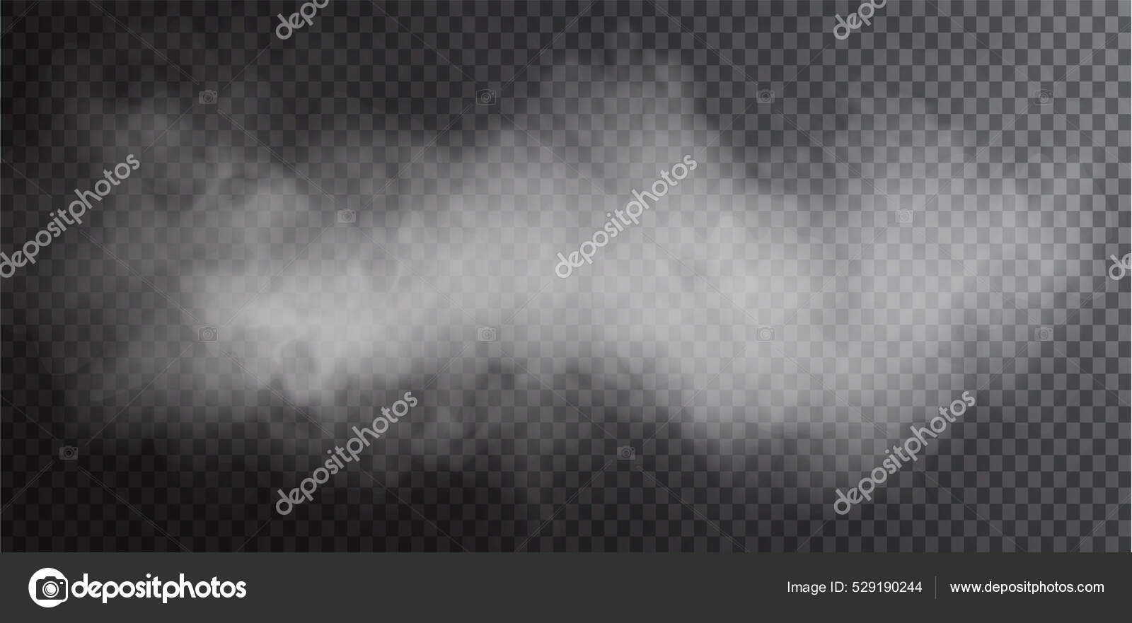 White smoke puff isolated on transparent black Stock Vector Image by ...