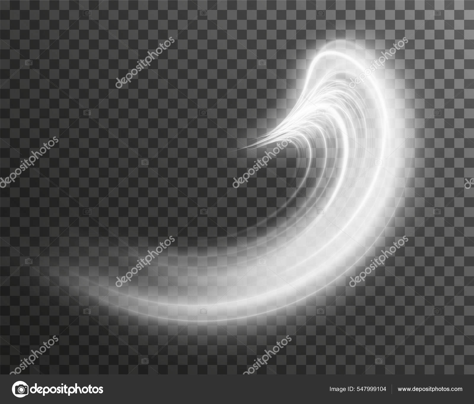 Light white Twirl. Png Curve light effect of white Stock Vector by ...