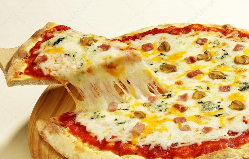 Four cheese pizza — Stock Photo © estudiosaavedra #35258047