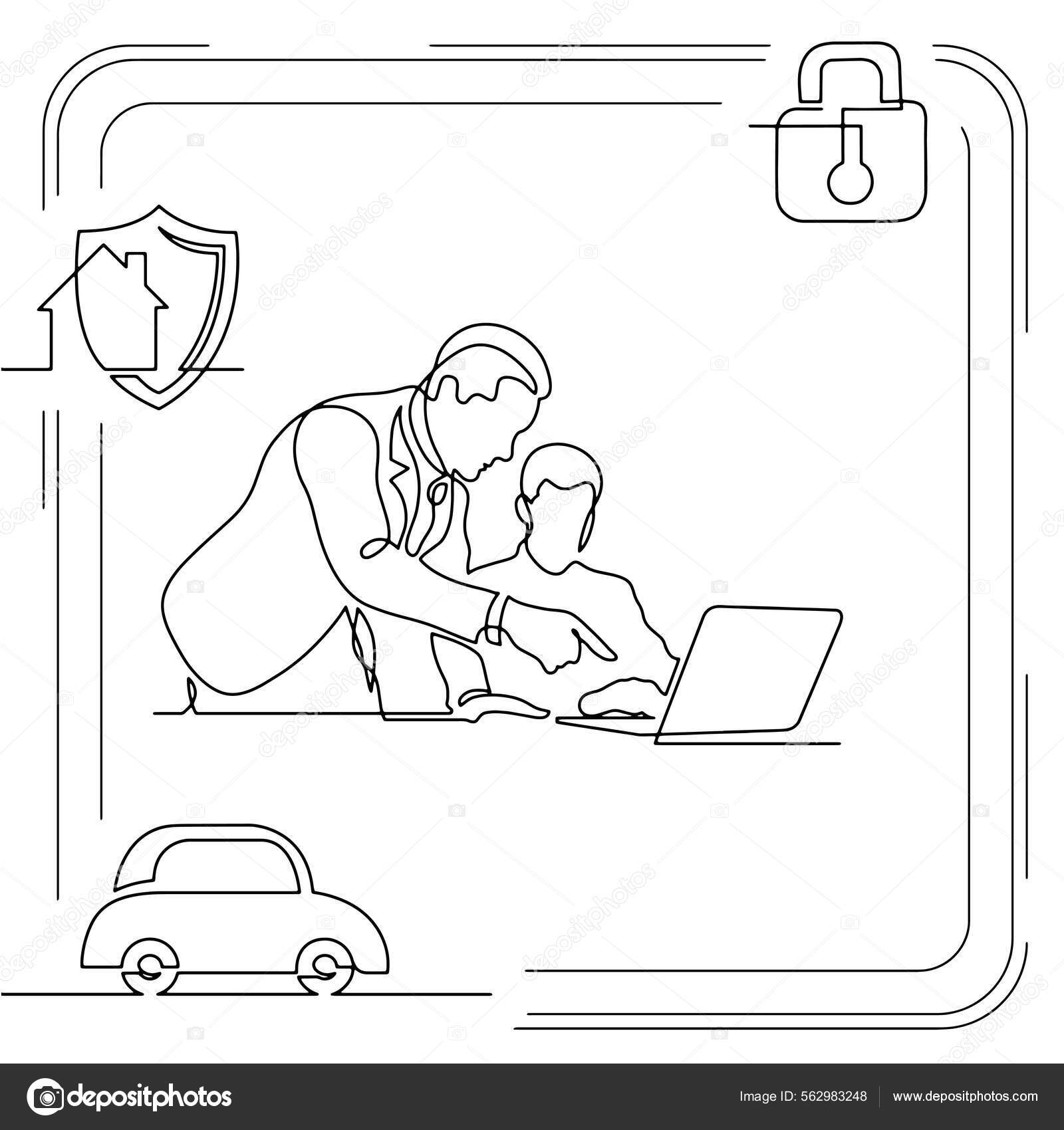 Concept Visualization Line Icon Drawing Business Infographics Stock ...