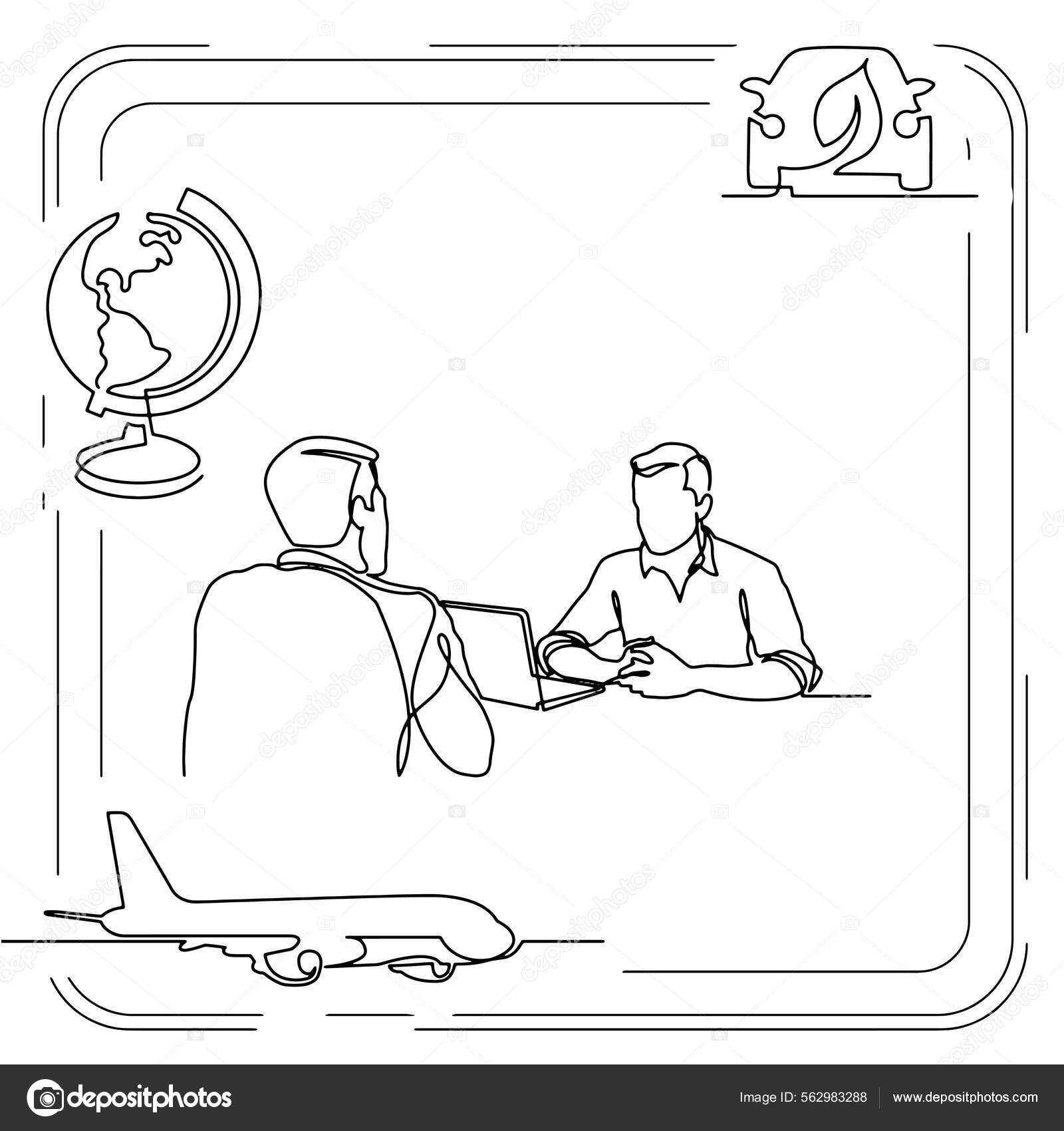 Concept Visualization Line Icon Drawing Business Infographics Stock ...