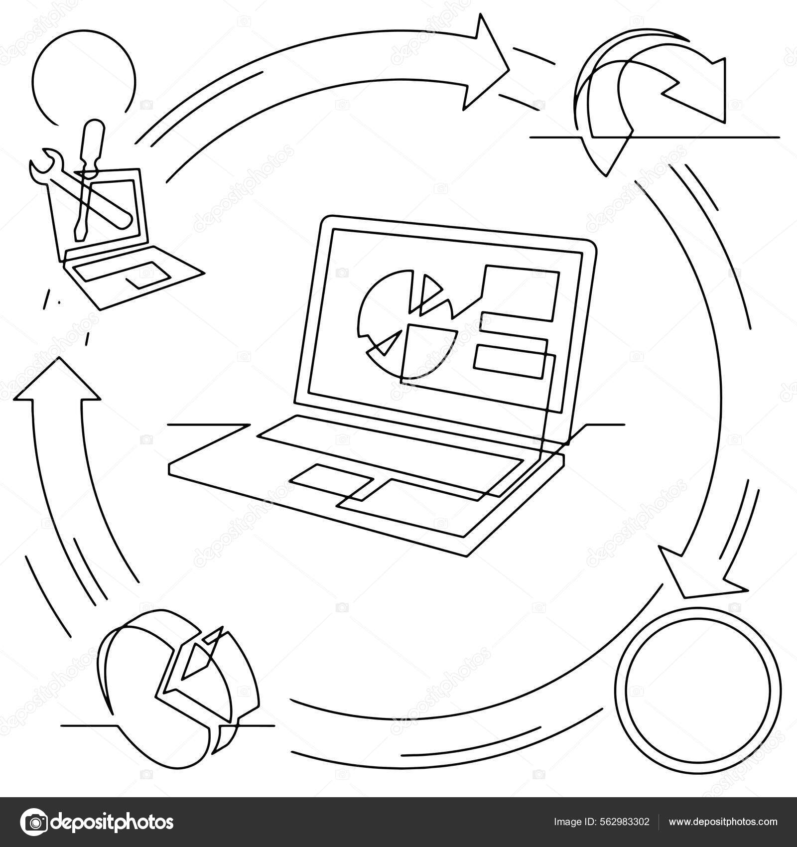 Concept Visualization Line Icon Drawing Business Infographics Stock ...