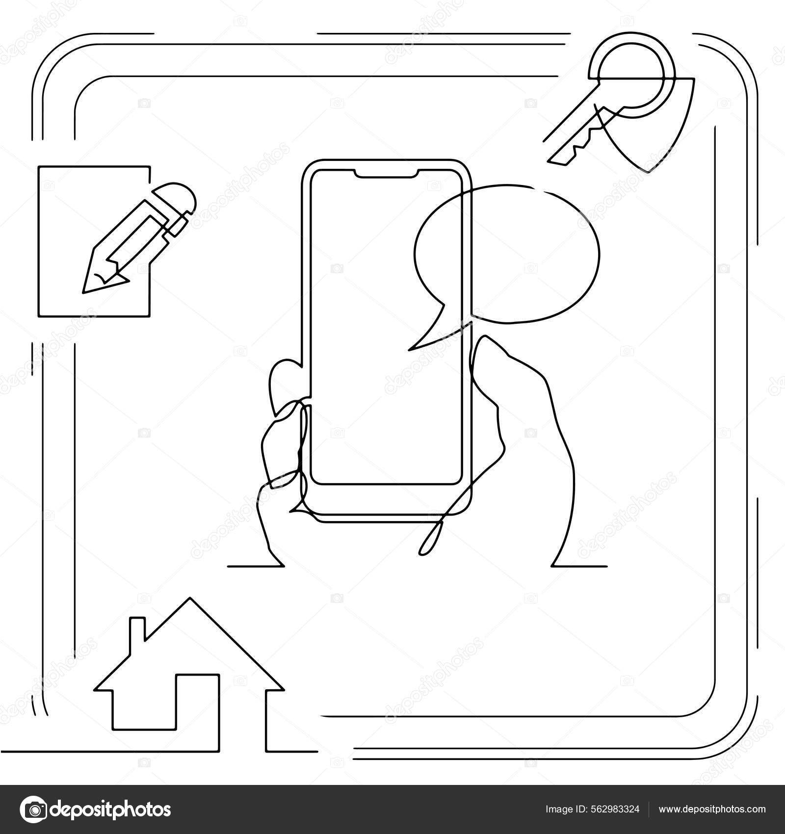 Concept Visualization Line Icon Drawing Business Infographics Stock ...