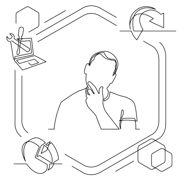 Concept Visualization Line Icon Drawing Healthcare Wellness ...