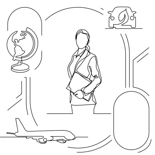 Concept Visualization Line Icon Drawing Business Infographics Stock ...