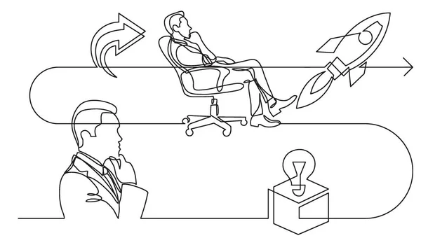 Business Concept Continuous Line Drawing Illustration Work Process ...