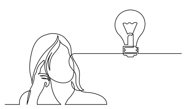 One Line Drawing Woman Thinking Solving Problems Finding Solutions ...