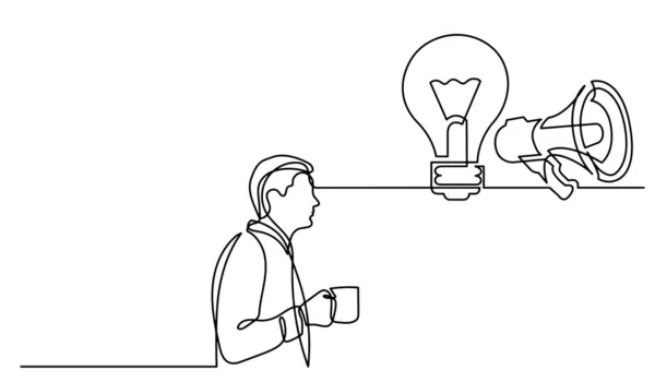 One Line Drawing Person Thinking Solving Problems Finding Solutions ...