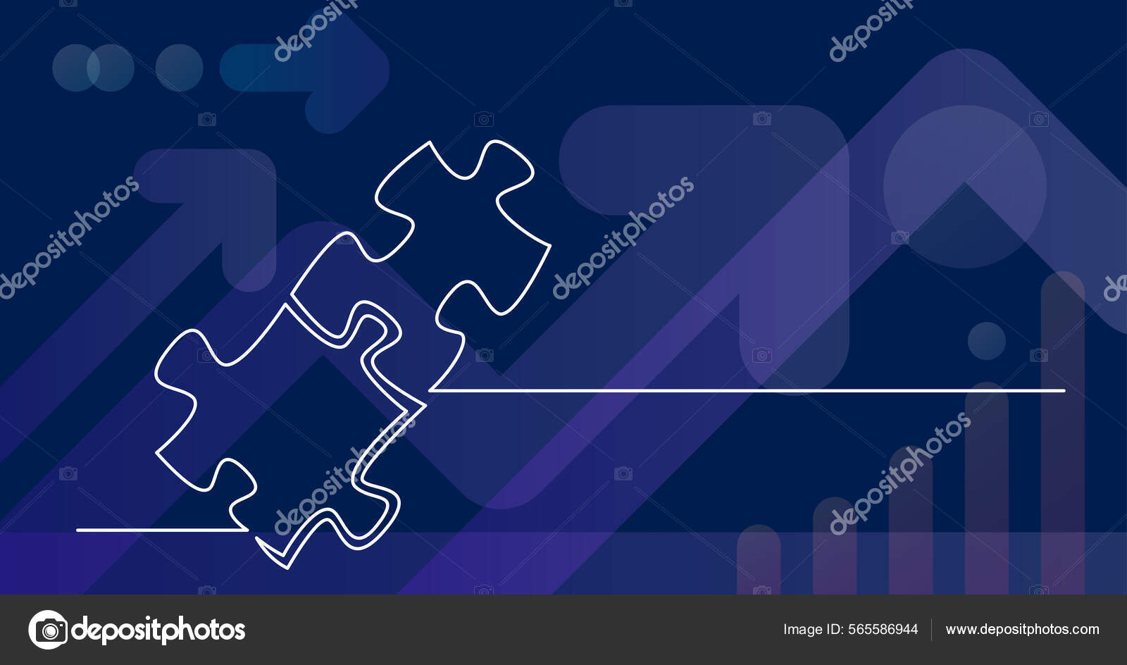 Continuous Line Drawing Two Puzzle Pieces Connected Together Stock ...