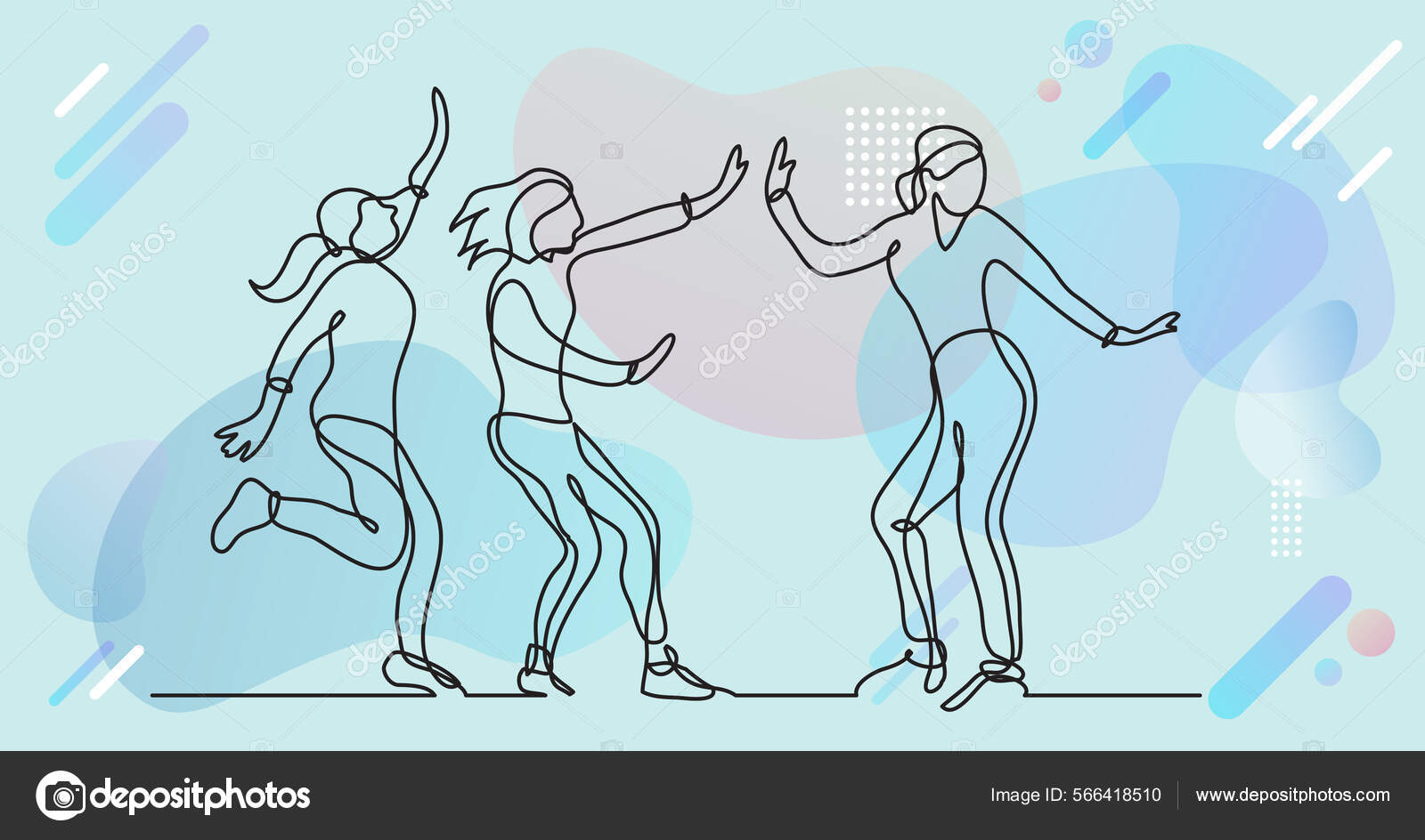 Vector Illustration Layered File Continuous Line Drawing People Color ...