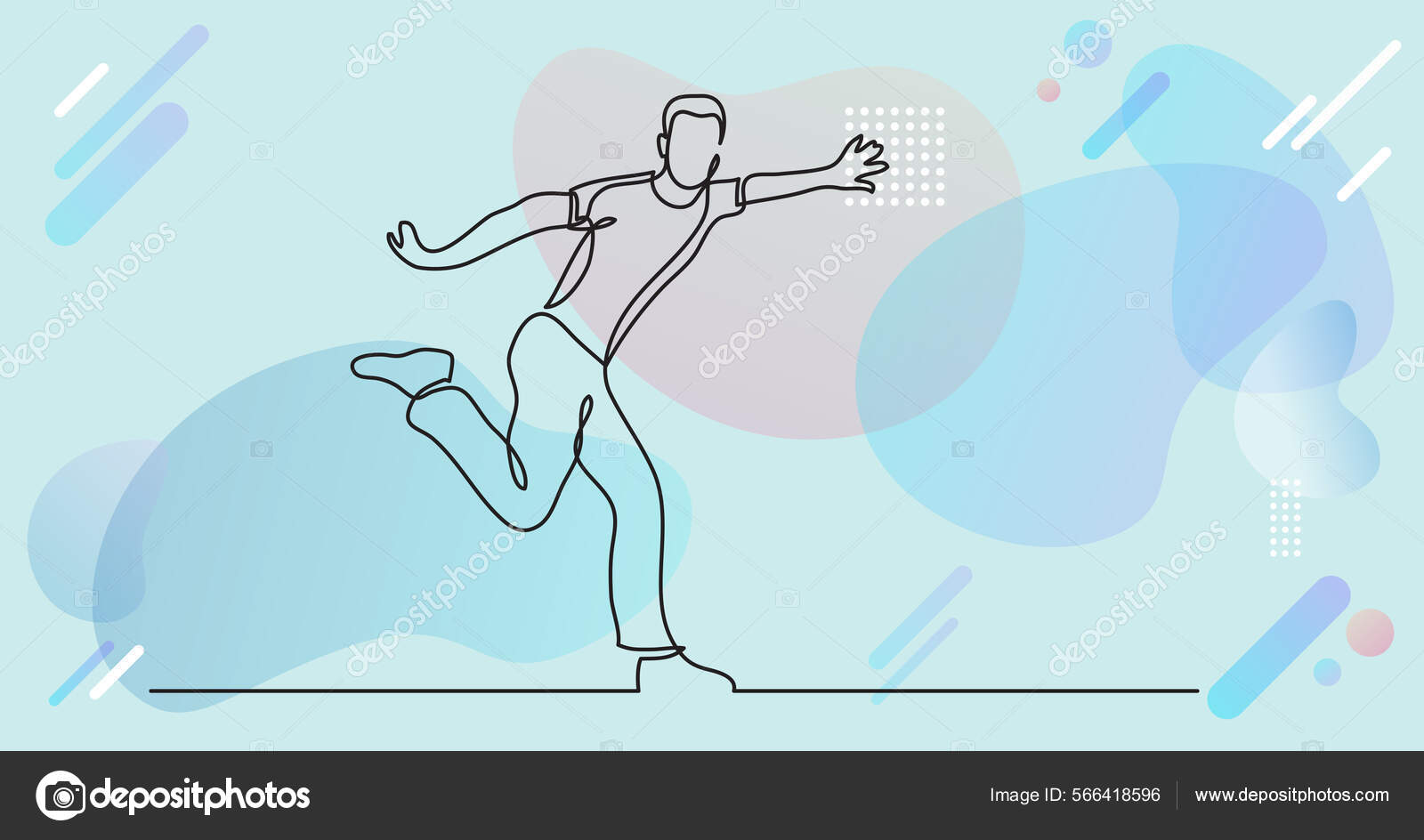 Vector Illustration Layered File Continuous Line Drawing People Color ...