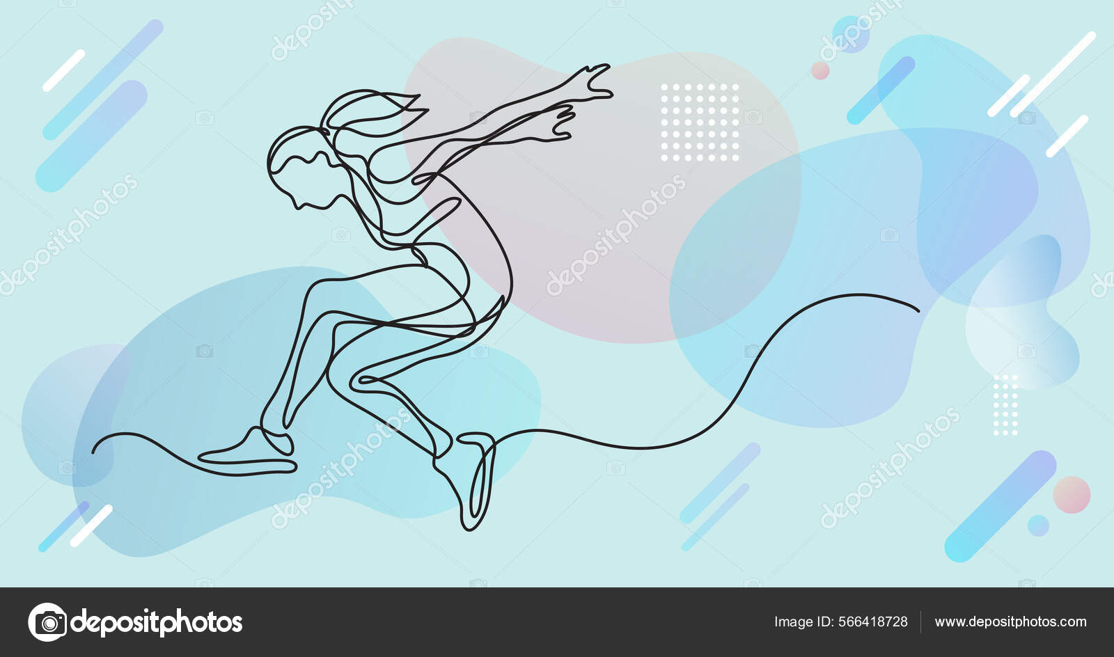 Vector Illustration Layered File Continuous Line Drawing People Color ...