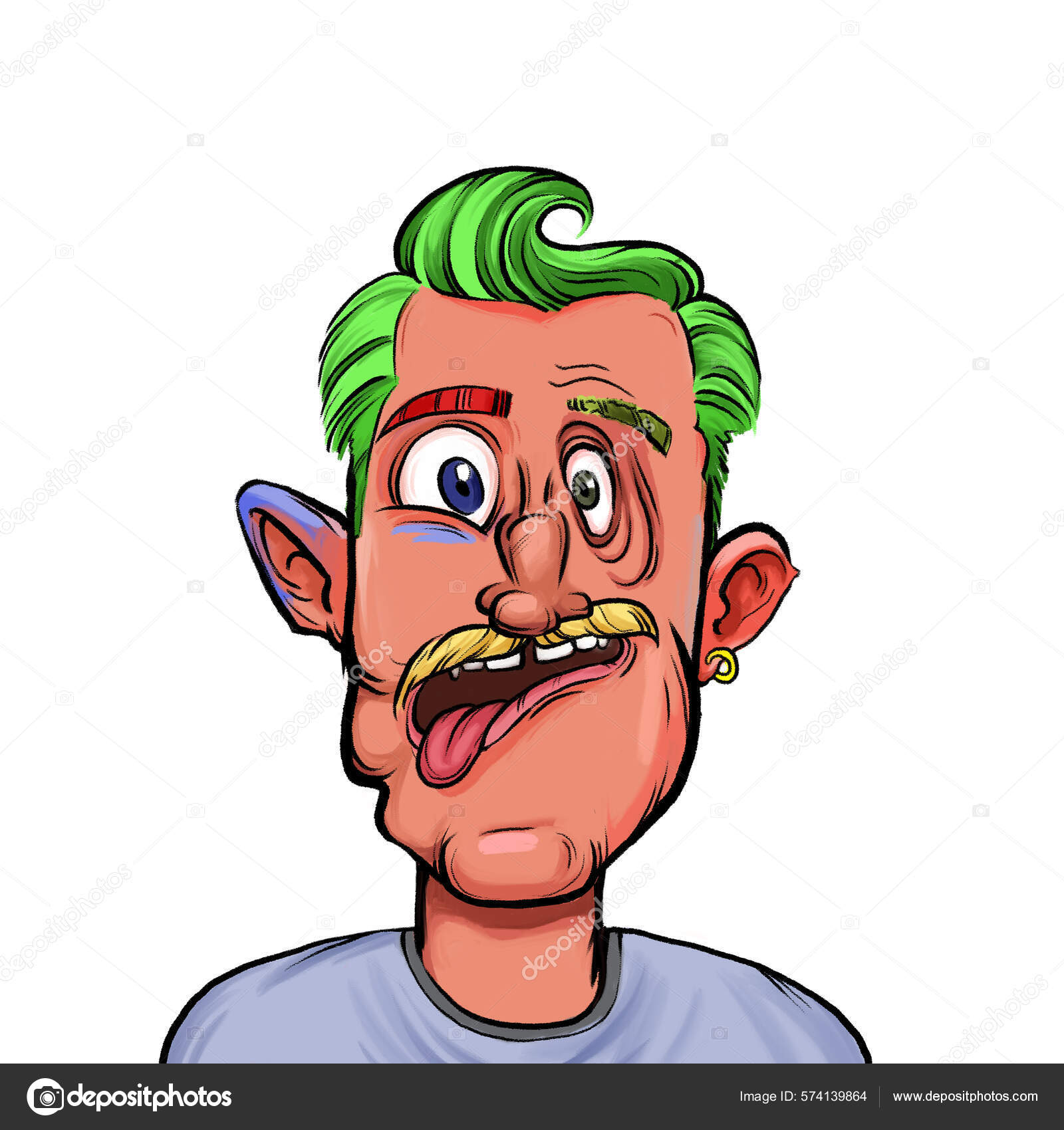 Caricatura Humorística Ilustración Dibujada Mano Una Persona Imaginaria ...