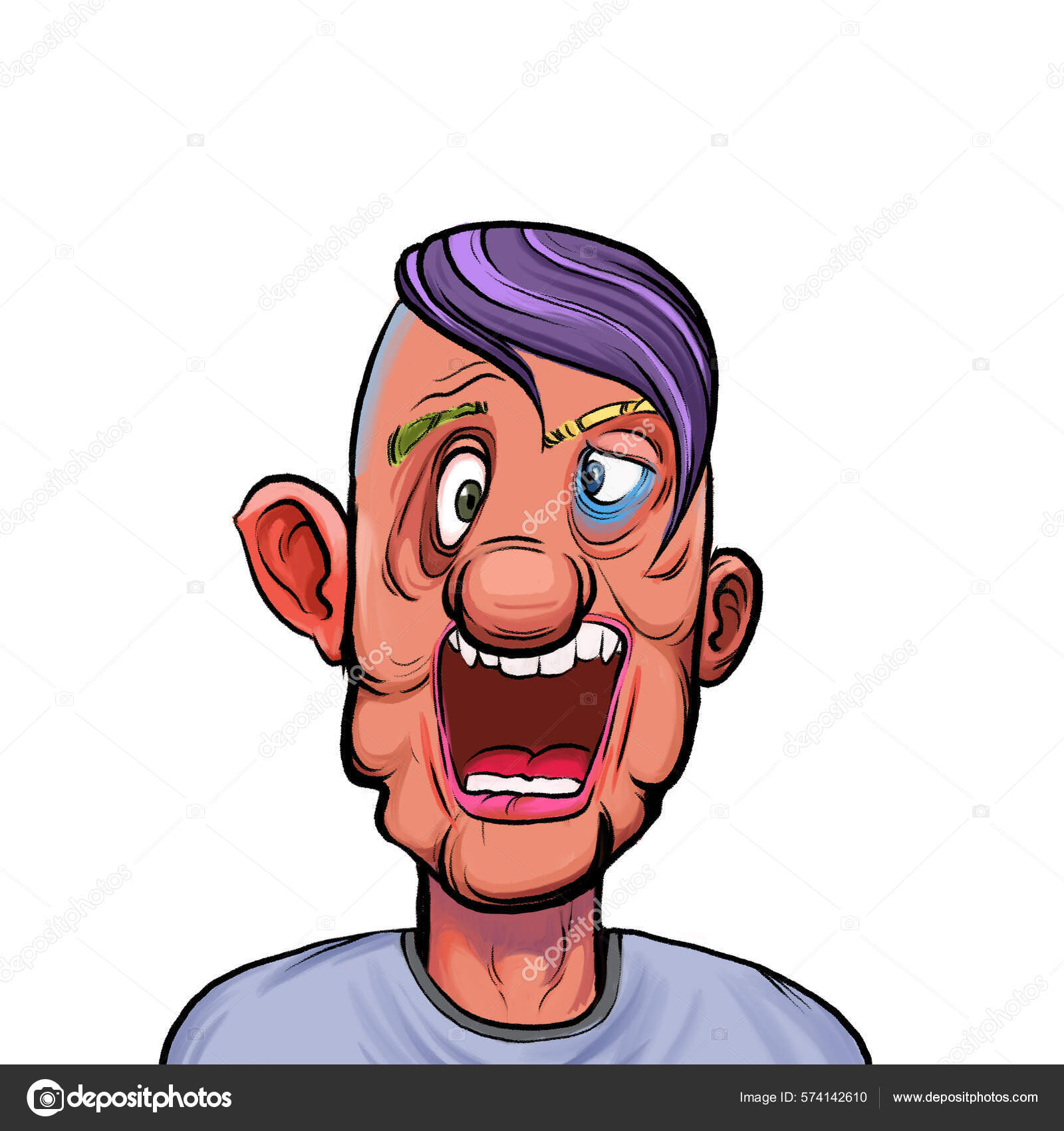 Ilustración Humor Caricatura Persona Dibujos Animados Imaginarios Con ...