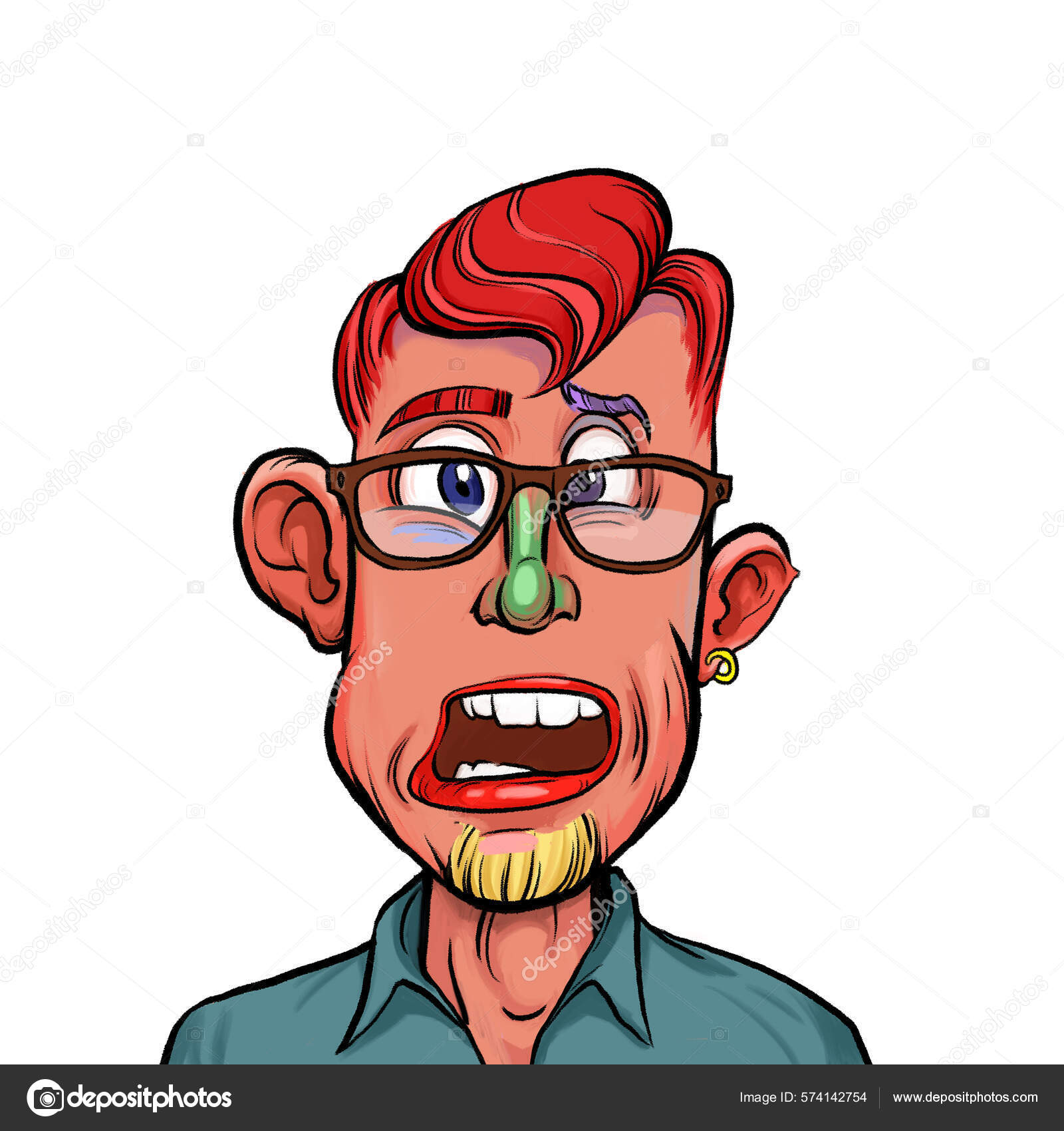 Ilustración Humor Caricatura Persona Dibujos Animados Imaginarios Con ...