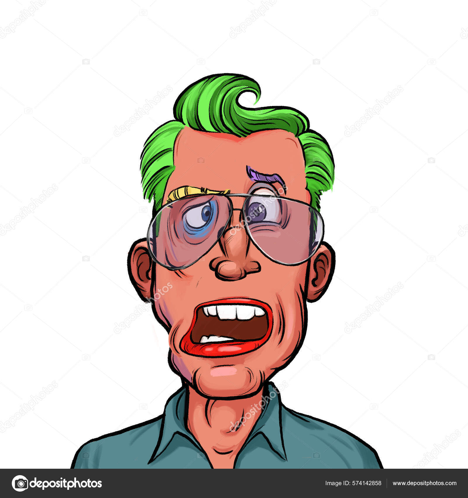 Ilustración Humor Caricatura Persona Dibujos Animados Imaginarios Con ...