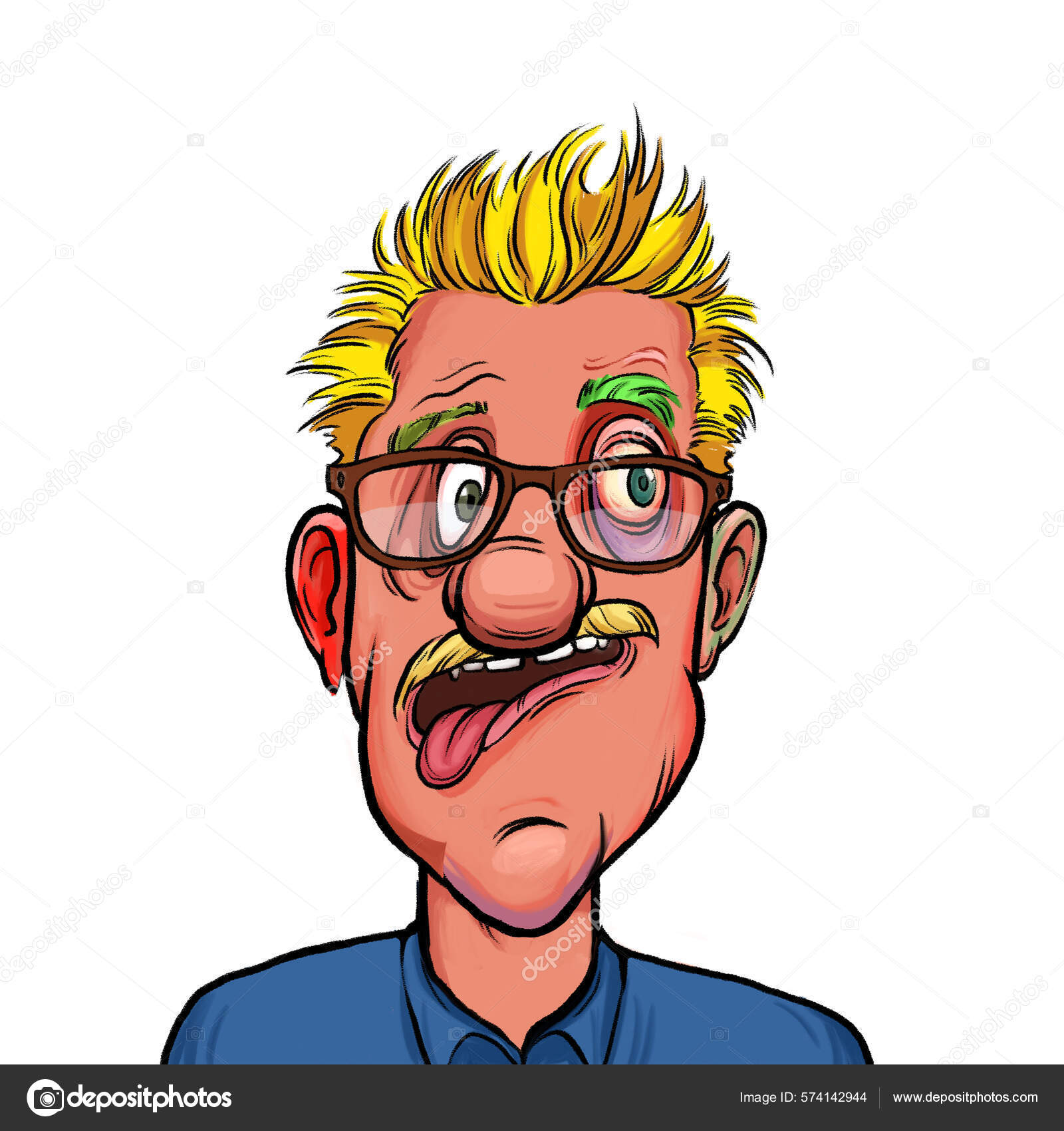 Forvirret Tegneserieperson Nynorsk På 1 2 3