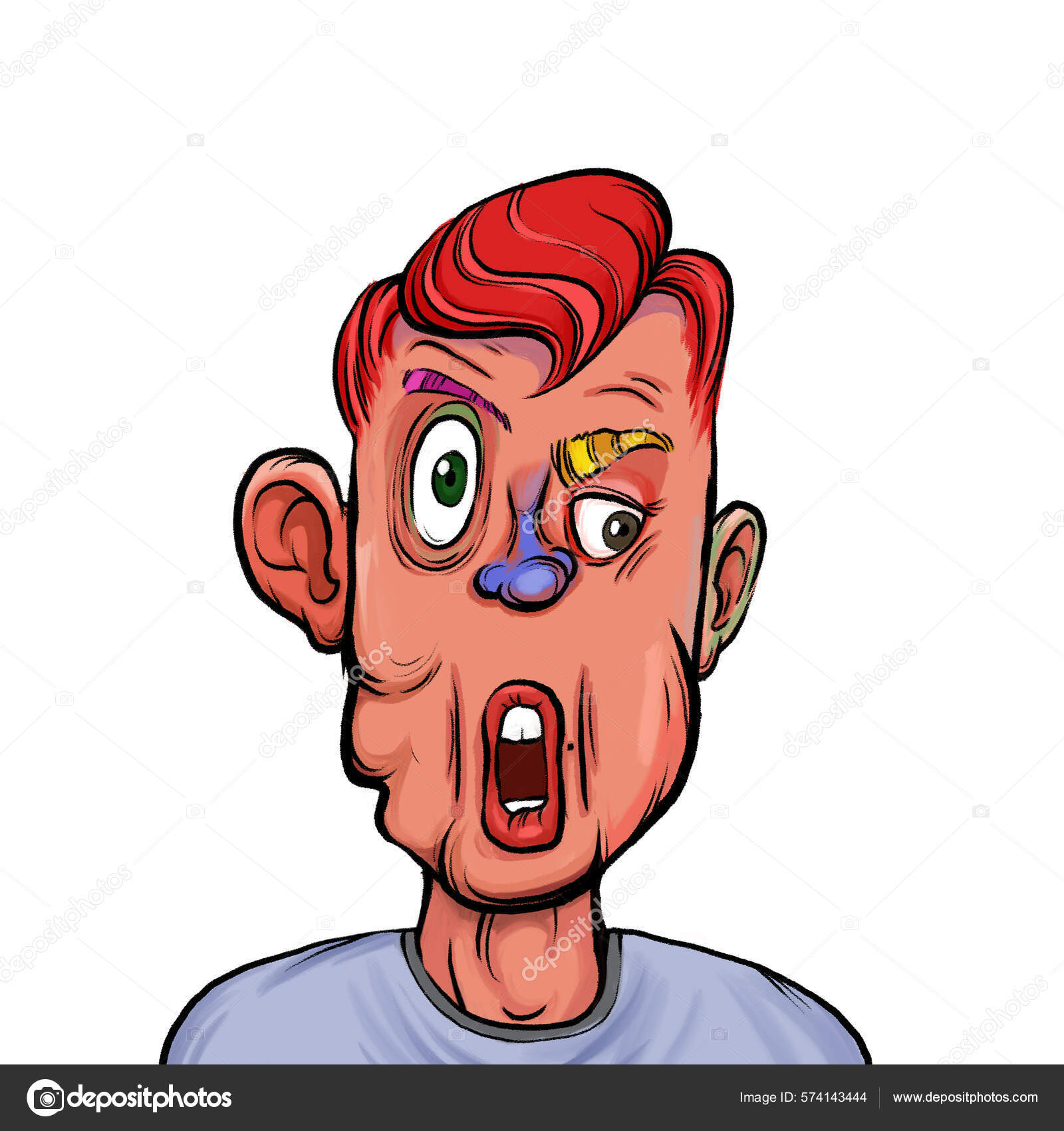 Caricatura Humorística Ilustración Dibujada Mano Una Persona Imaginaria ...