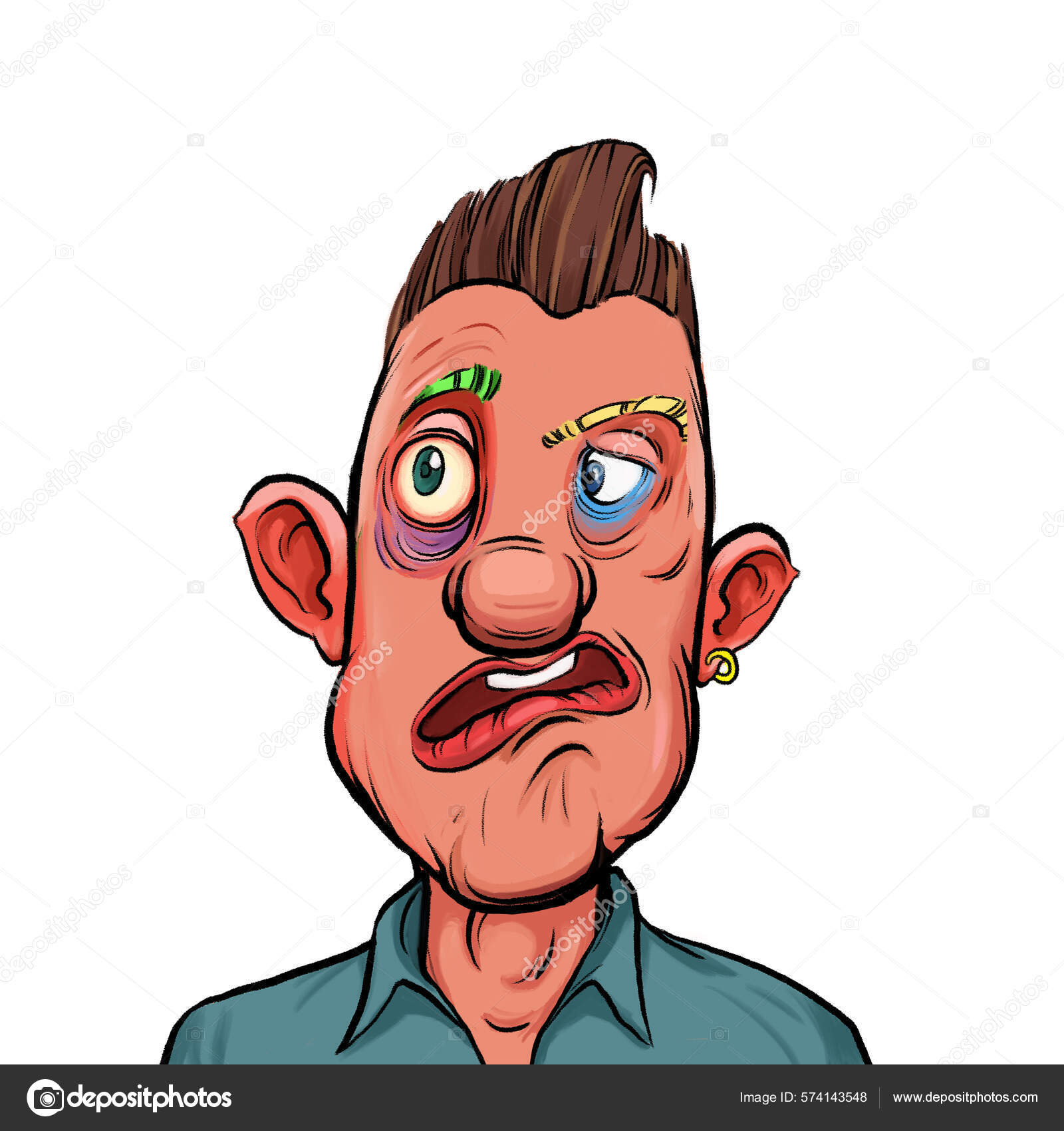 Caricatura Humorística Ilustración Dibujada Mano Una Persona Imaginaria ...