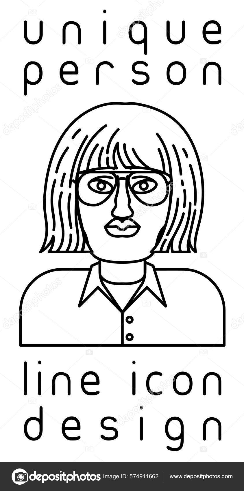 Unique Authentic Imaginary Person Line Icon User Profile Picture ...