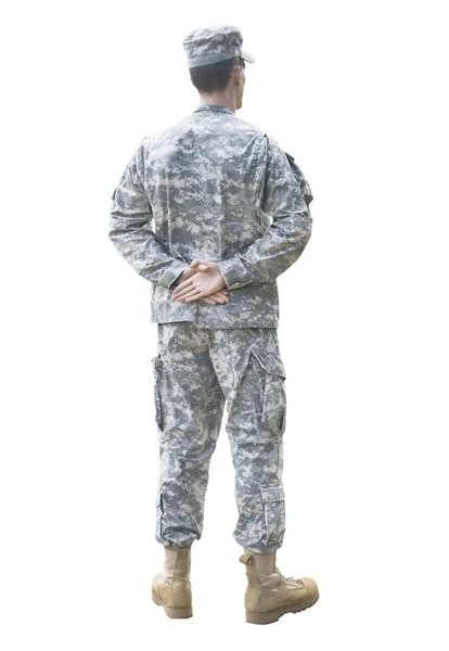US Army soldier in three positions isolated on white background — Stock ...