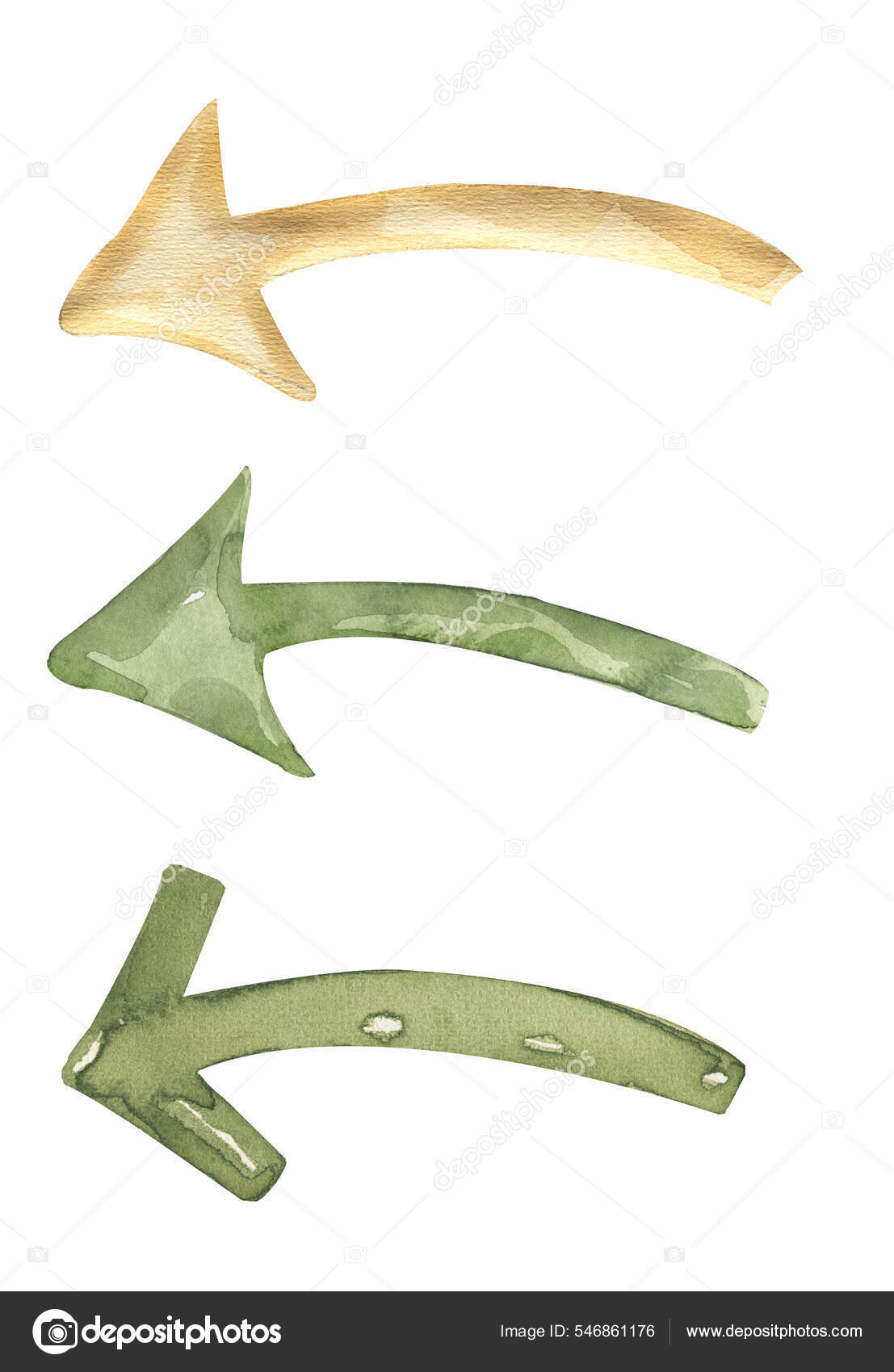 Acuarela Dibujado Mano Flechas Conjunto Ilustración Flecha Clipart ...