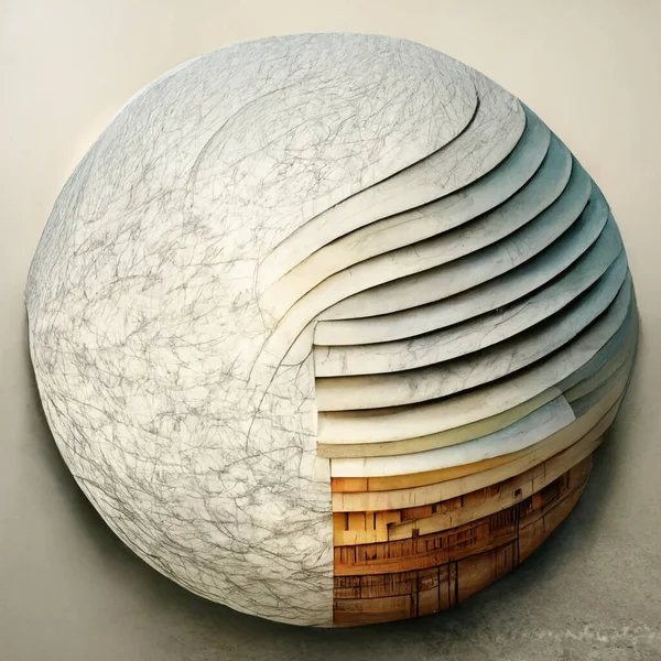 Sphere abstract architecture background, white round the building ...