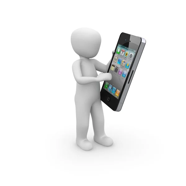 3d character with mobile phone Stock Photo by ©KirillM 4270805