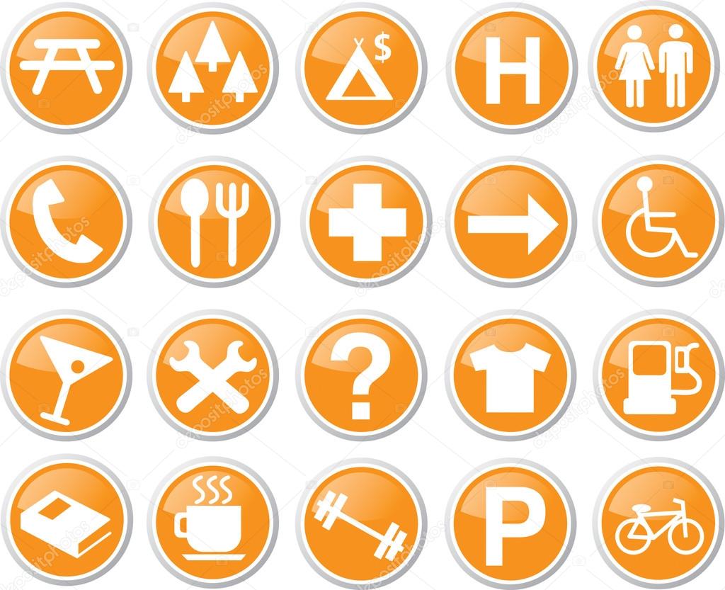 Orange icon set Stock Vector Image by ©Juliedeshaies #20782469