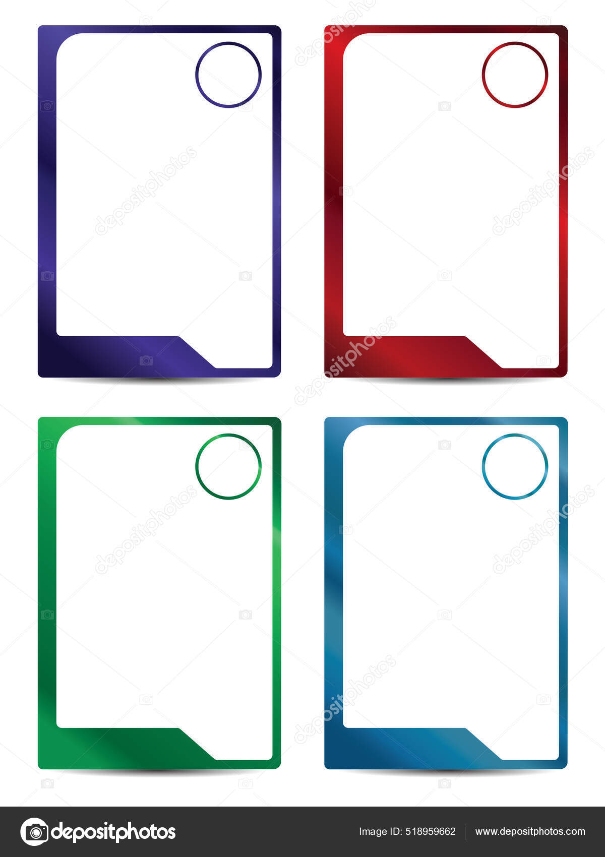 Shiny Multicolored Set Simple Card Frame Border Template Design Flyer ...