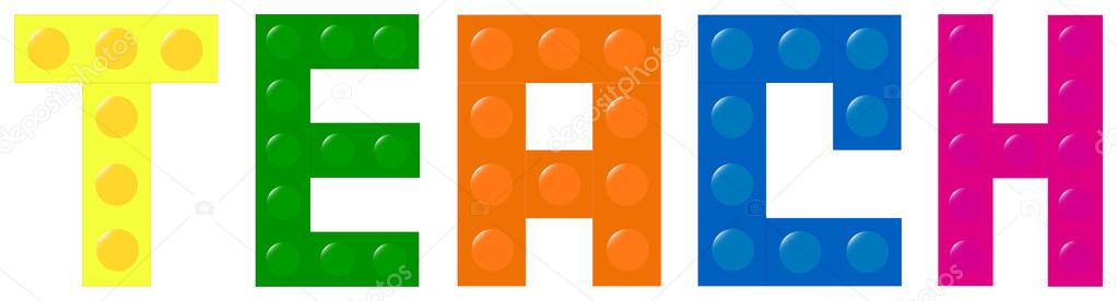 Building Blocks Teach Word — Stock Vector © radub85 #28937603